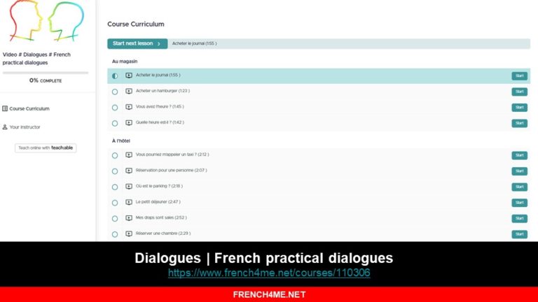 French video course: Dialogues | French practical dialogues – French4me ...