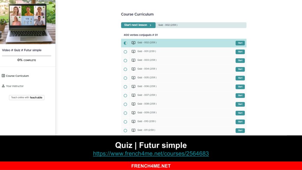Le cours de français du jour I Quiz | Futur simple – French4me.news