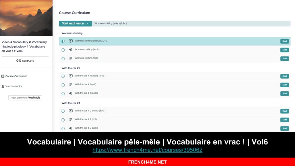 Le cours de français du jour I Vocabulaire | Vocabulaire pêle-mêle ...